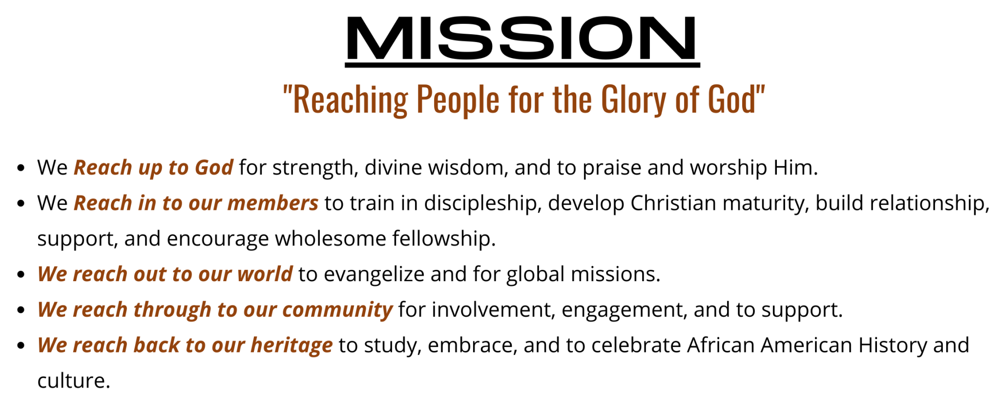 Mission & Vision – Hightown Community Church